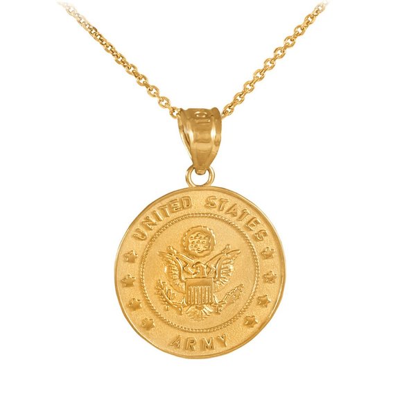 Element Shine | Jewelry | K Solid Gold Us Army Eagle Emblem Medallion ...